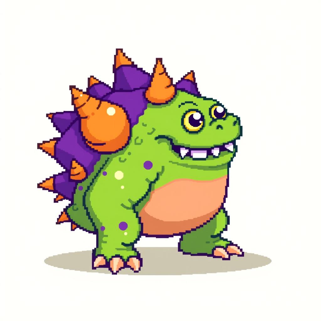 Colorful 16-Bit Pixelated Monster for 2D Games