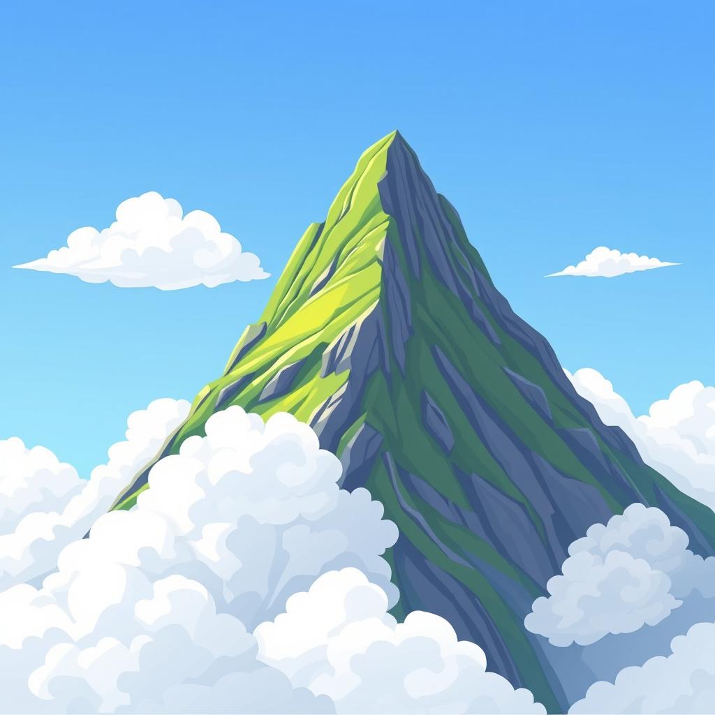Majestic Mountain Peak Cartoon Illustration - Adventure Awaits