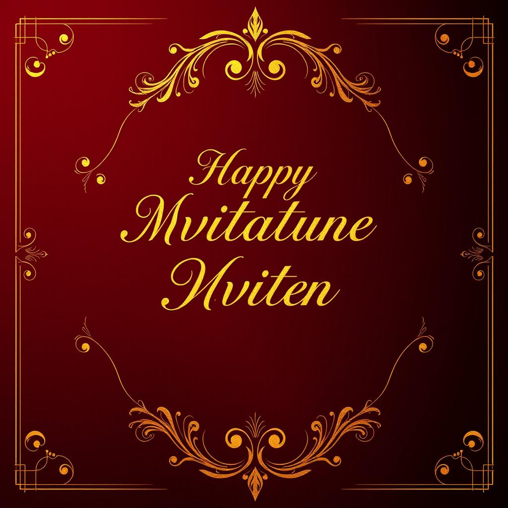 Luxurious Dark Red Design with Elegant Golden Writing