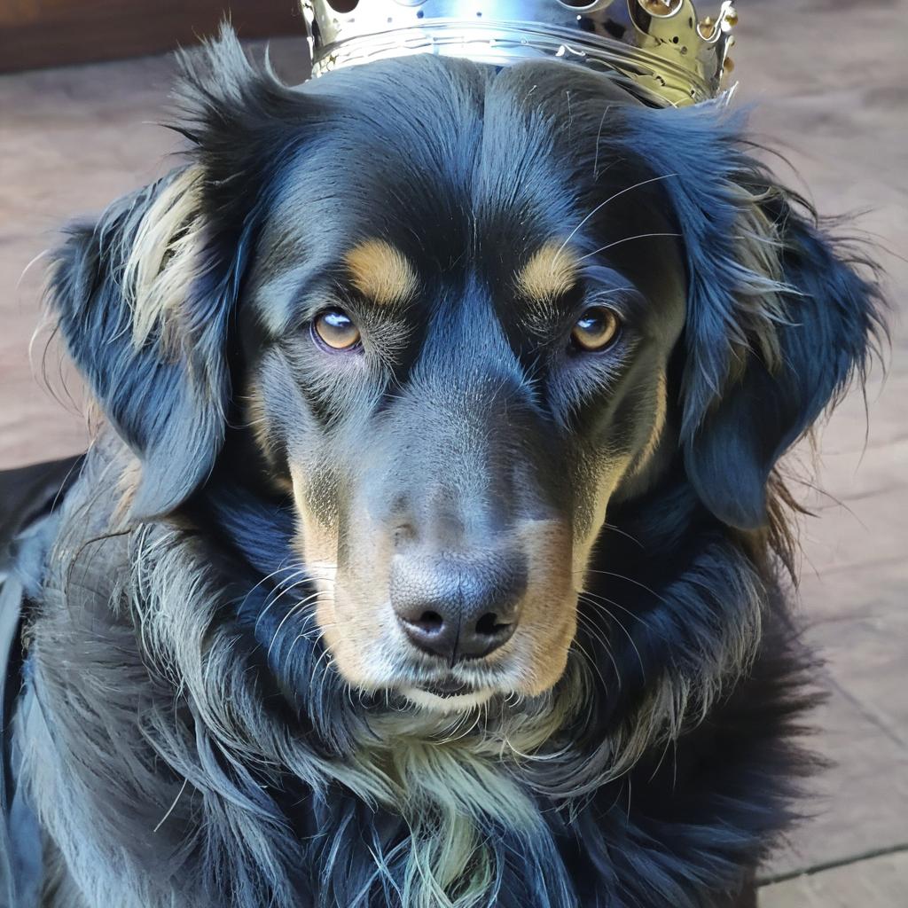 Noble Dog King: A Regal Portrait in AI Art