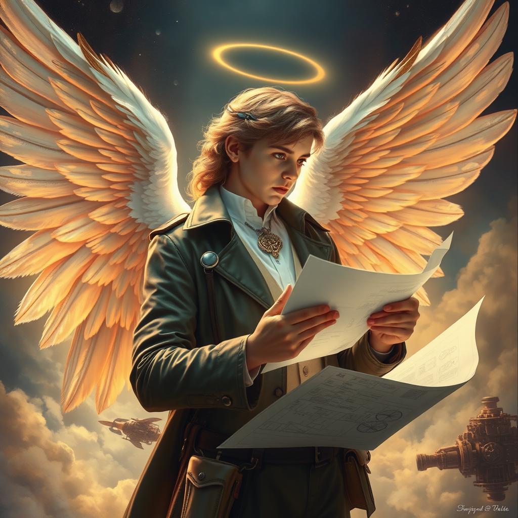 Hyper-Realistic Angel Engineer Painting | Divine Creativity in Art