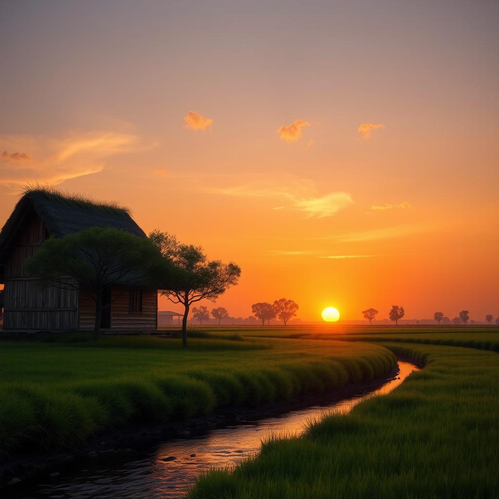 Serene Countryside Sunset: Capturing Nature's Beauty