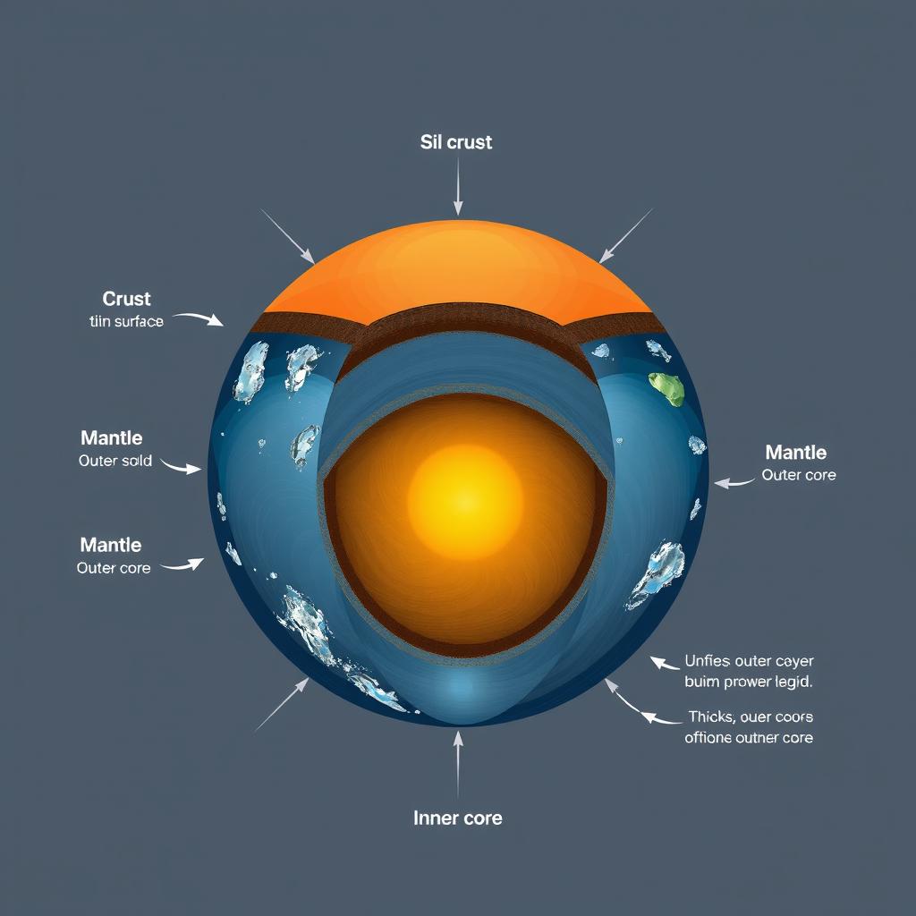 Detailed Diagram of Earth's Internal Structure - Layers Explained