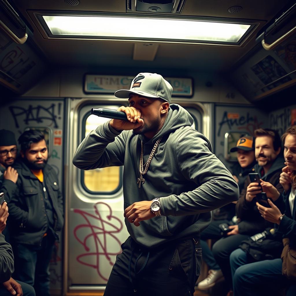 Dynamic Subway Performance: Captivating Rapper Beats in Urban Graffiti ...