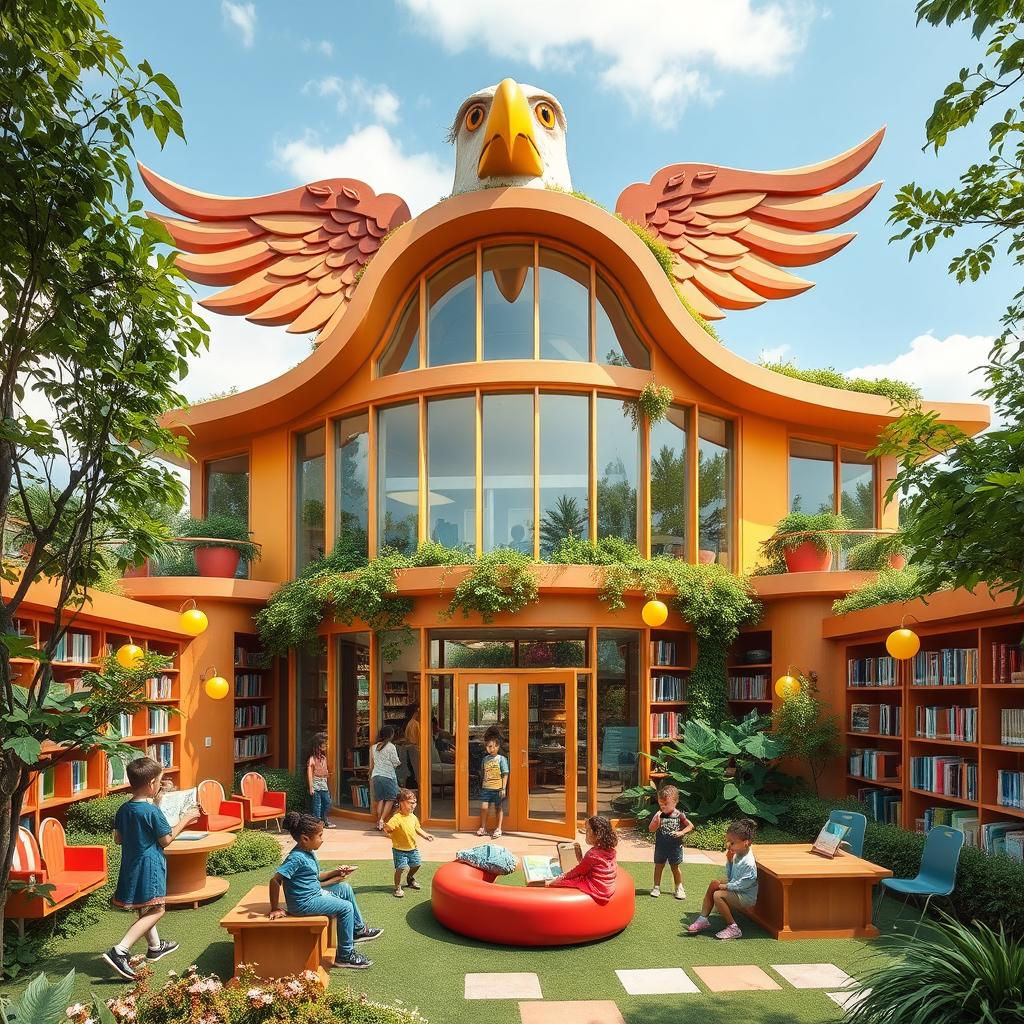 Whimsical Children's Library: An Eco-Friendly Haven for Young Minds