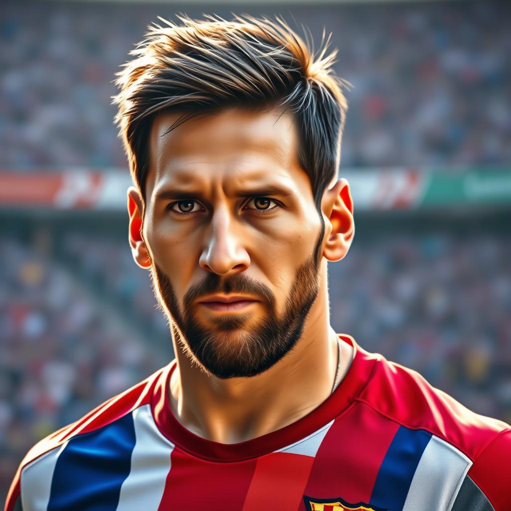 Hyper-Realistic Portrait of a Soccer Player Inspired by Lionel Messi
