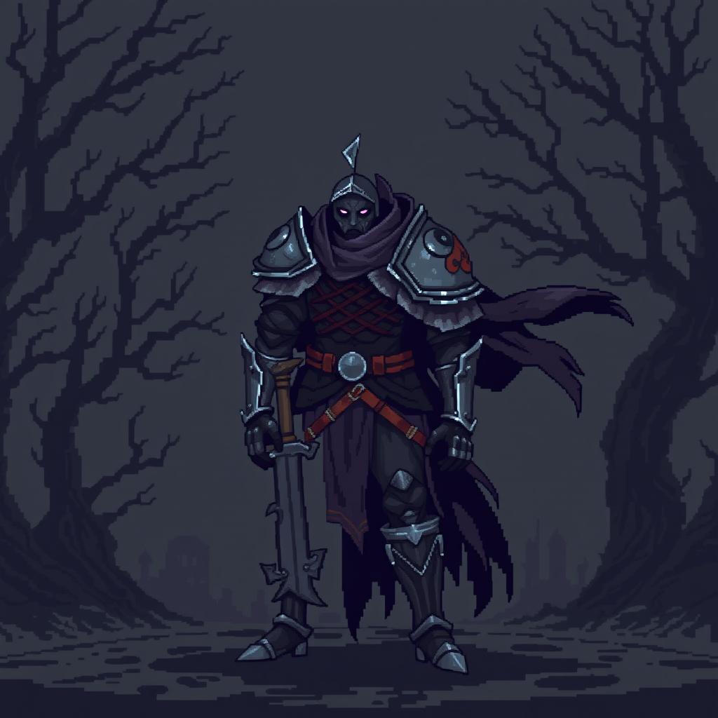Dark Fantasy Knight Pixel Art Design | Idyllic Ideas