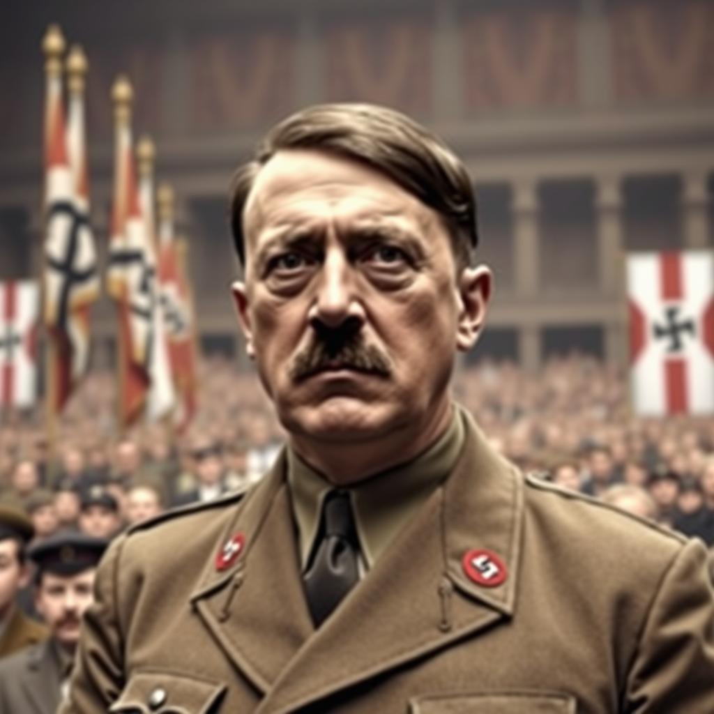 Captivating Historical Photograph of Adolf Hitler's 1930s Rally