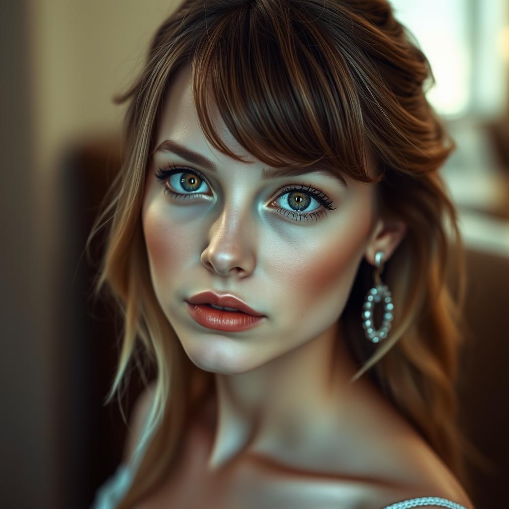 Enchanting Portrait of a Mystical Woman with Heterochromatic Eyes