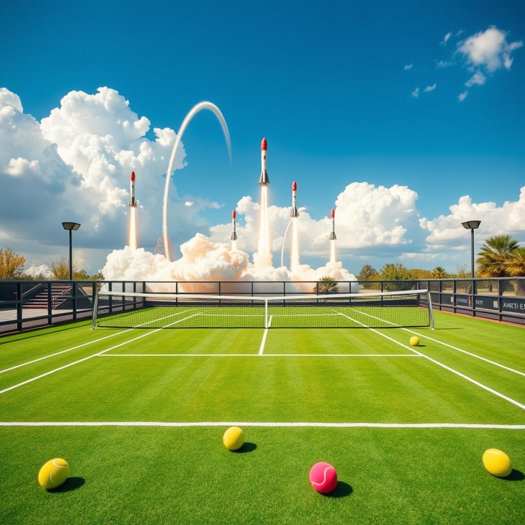 Futuristic Tennis Court: A Unique Fusion of Sports and Space Exploration