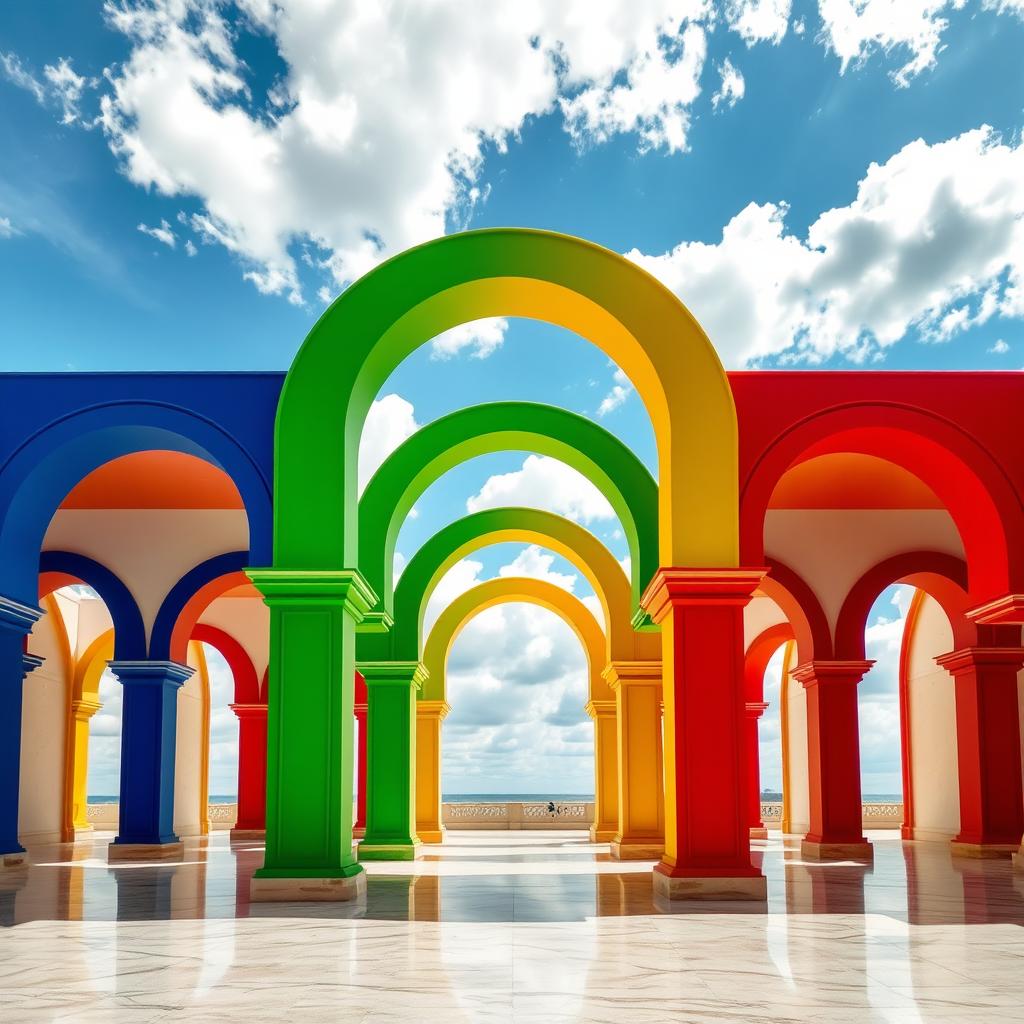 Vibrant Architectural Arches: A Colorful Escape