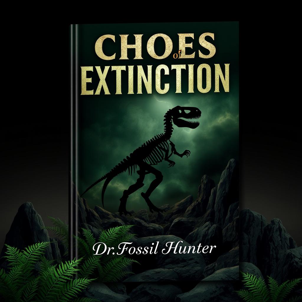 Echoes of Extinction Book Cover Design | Captivating Prehistoric Imagery