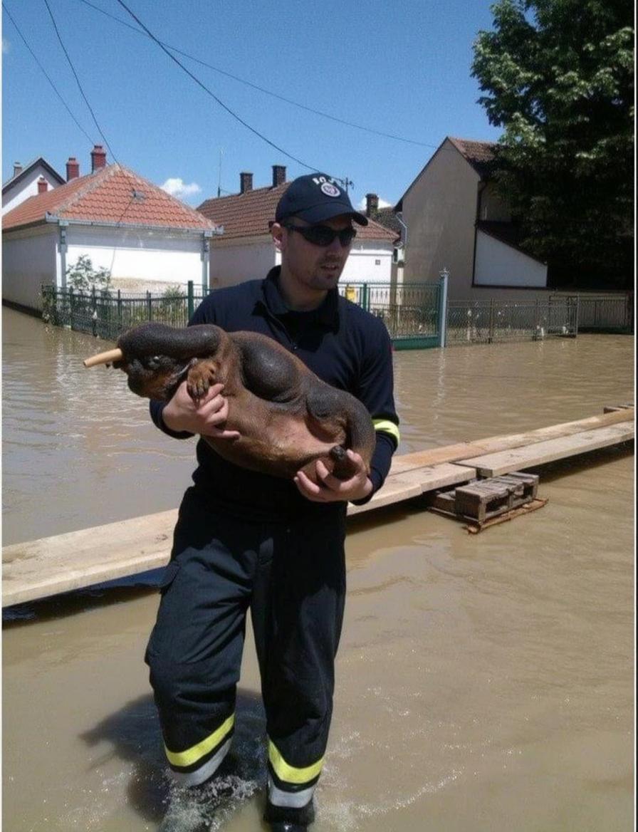 Heroic Firefighter Rescues Cute Elephant in Dramatic Fire Scene