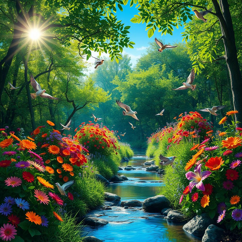 Vibrant Nature Bliss: Lush Forest and Enchanting Wildlife