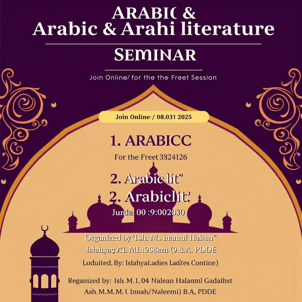 Stunning Poster Design for Arabic & Arabic Literature Seminar