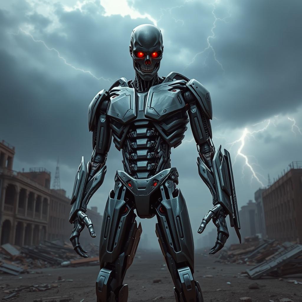 Futuristic Cyborg Warrior: A Post-Apocalyptic Vision