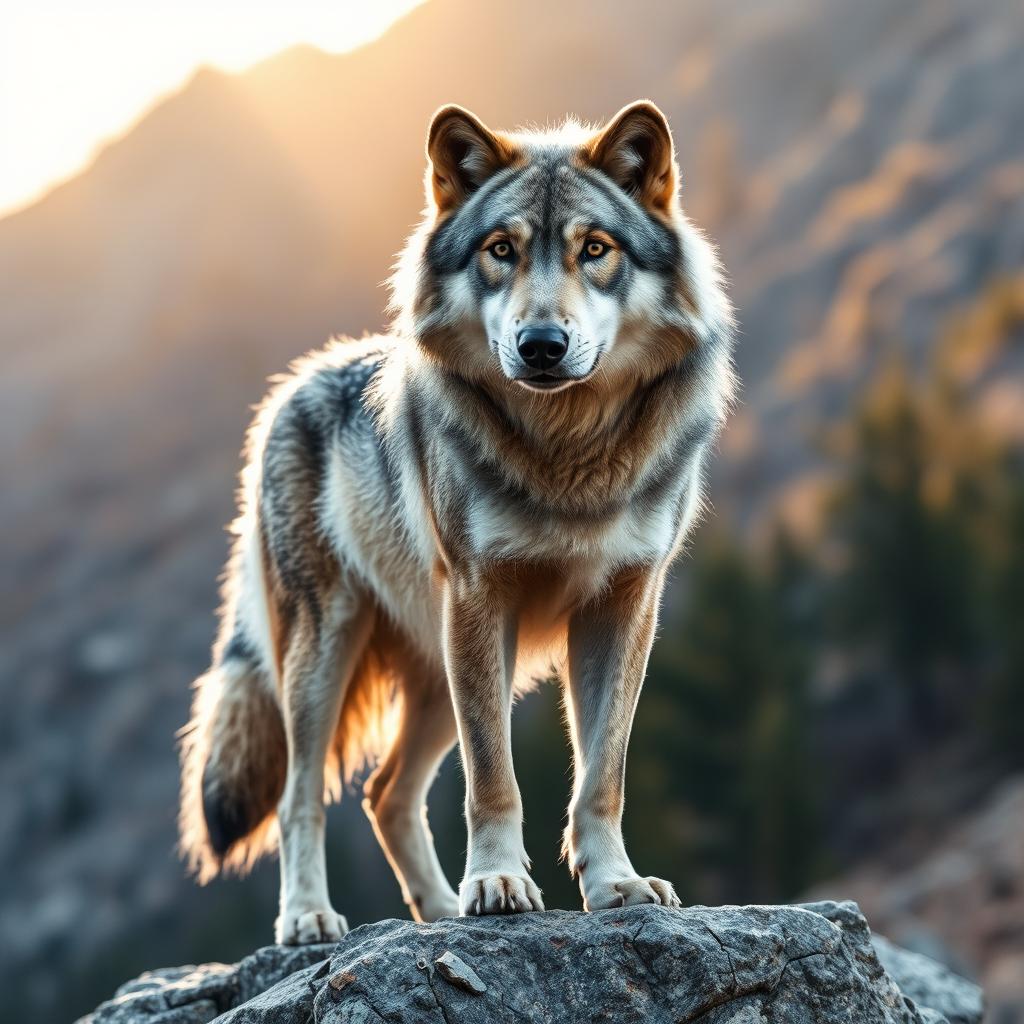 Majestic Wolf in Its Natural Habitat - Stunning Wildlife Photography
