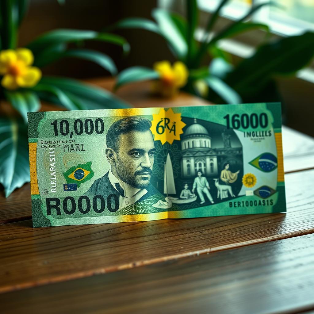 Exploring a Fictional R$ 610,000 Banknote and Mobile Banking Interface
