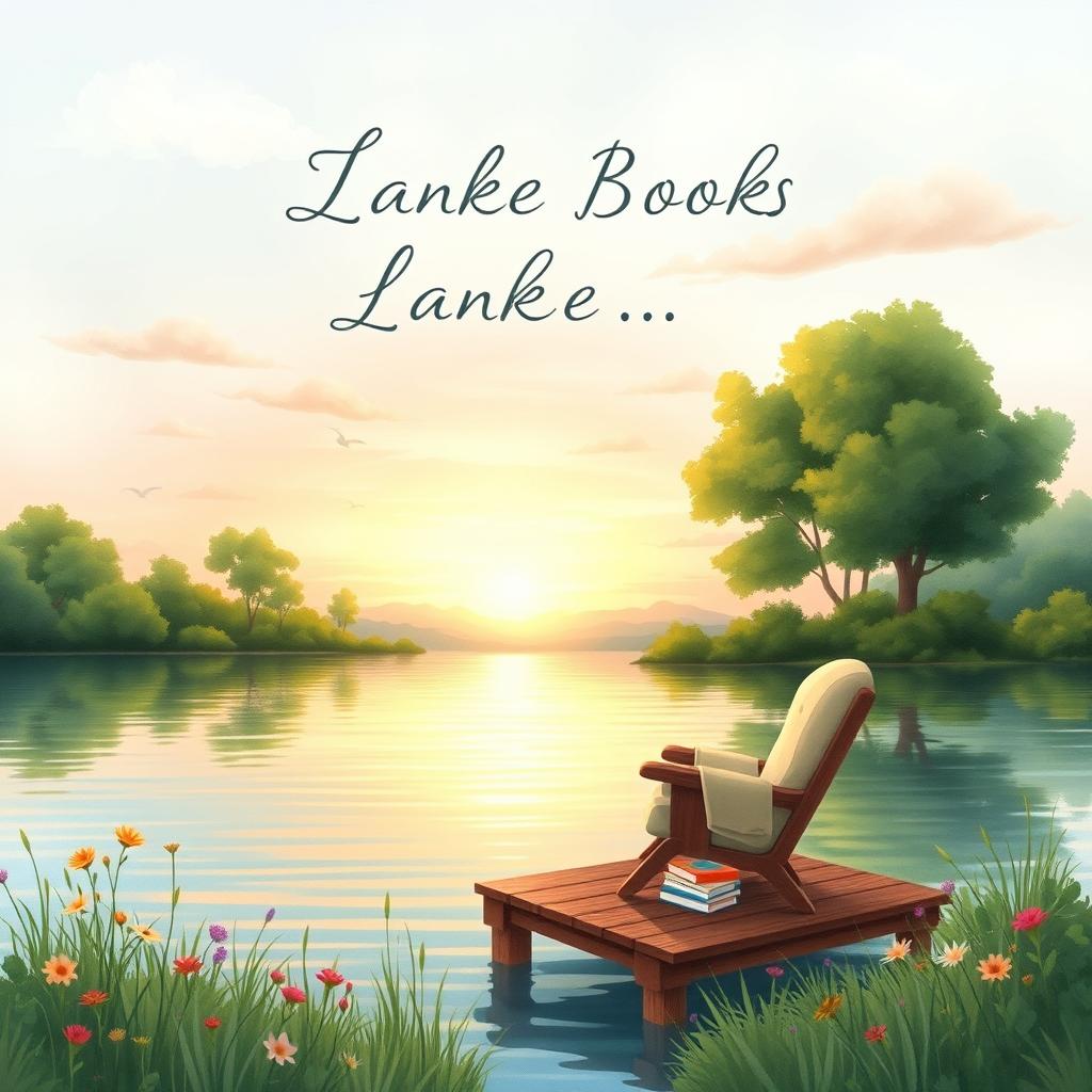 Serene Lakeside Book Cover Design | Idyllic AI Art
