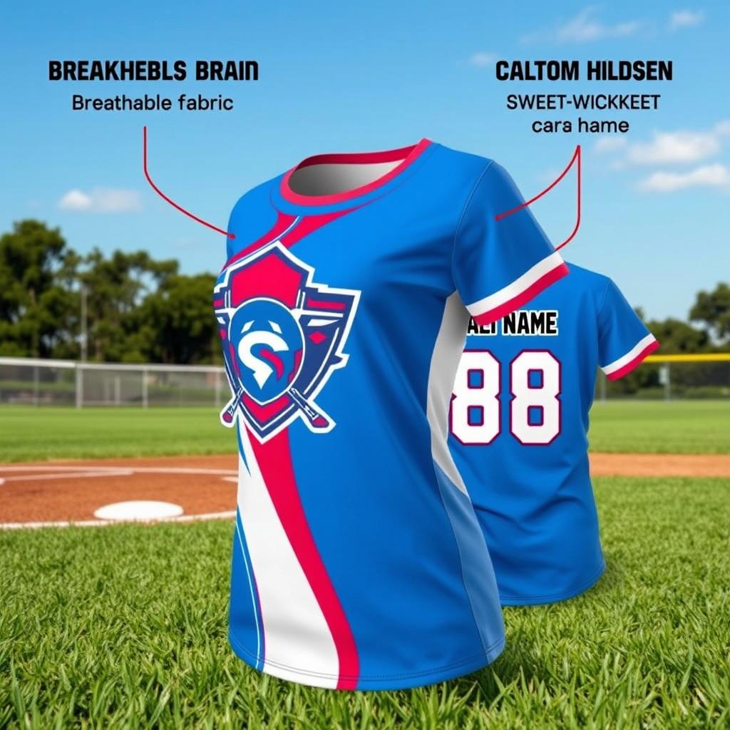 Vibrant Sporty Softball Jersey - Customizable & Performance-Driven