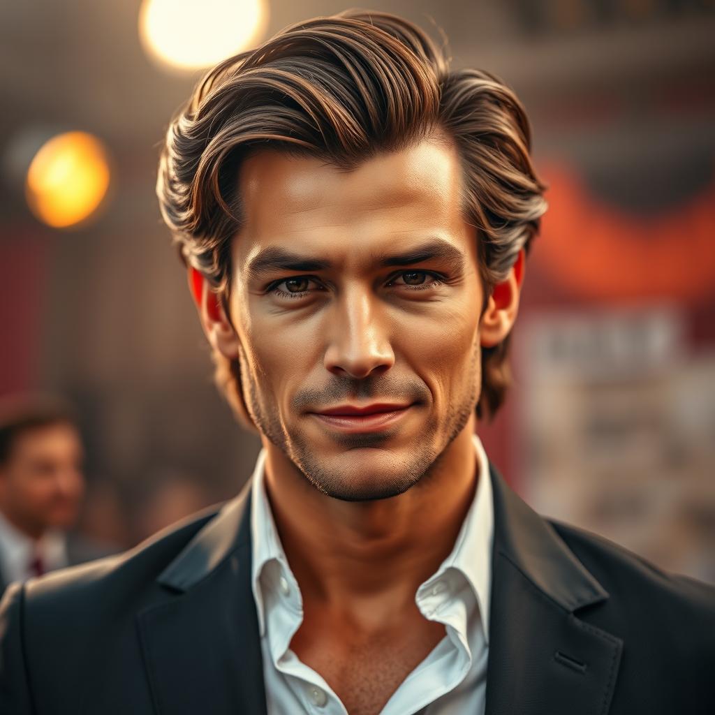 Captivating Portrait of a Charismatic Movie Actor | Idyllic AI