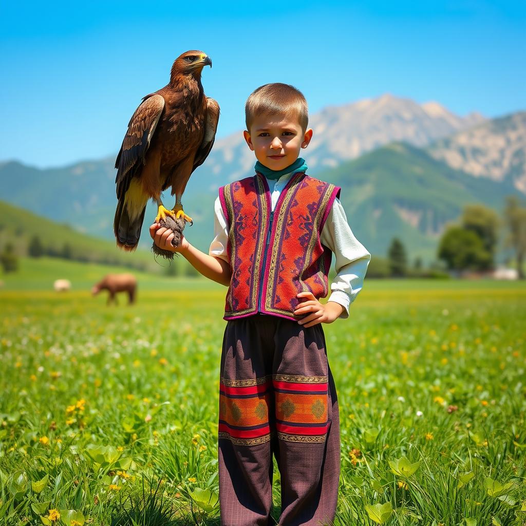A Young Kurdish Boy with an Eagle - Heritage and Nature