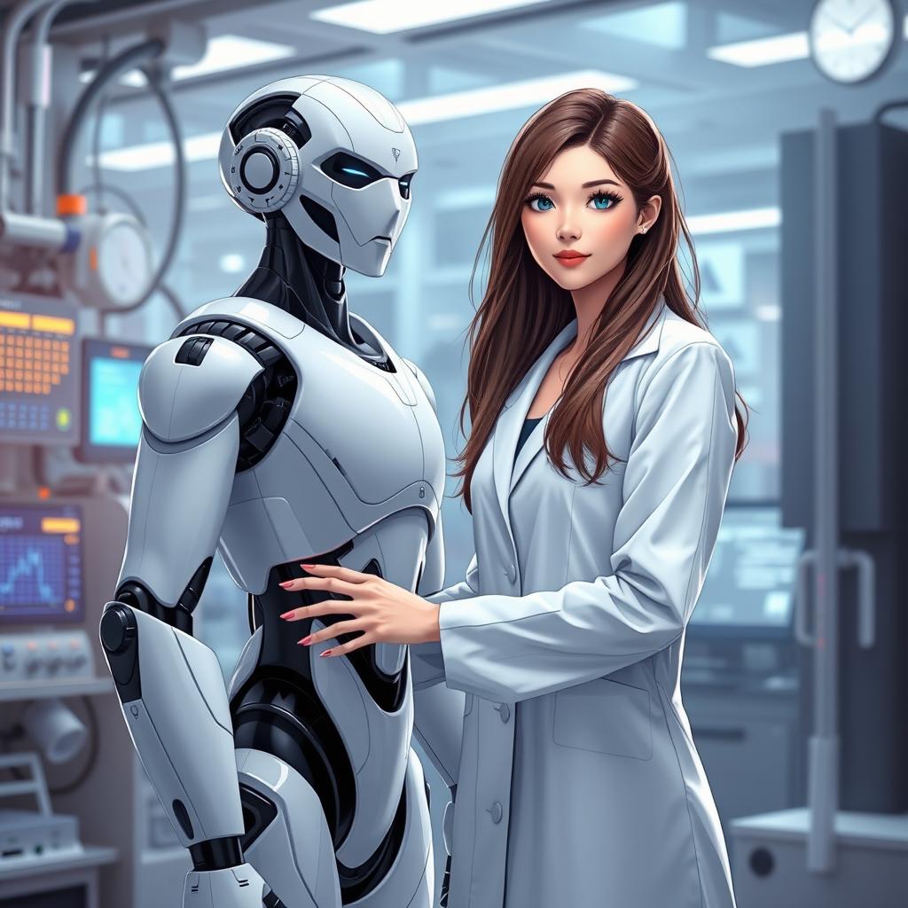 Innovative Female Professor Unveils Humanoid Robot in High-Tech Lab