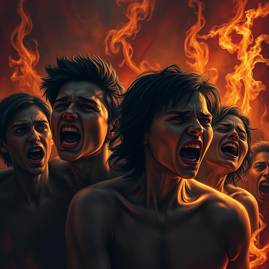 Surreal Hellscape: A Haunting Depiction of Anguish and Despair