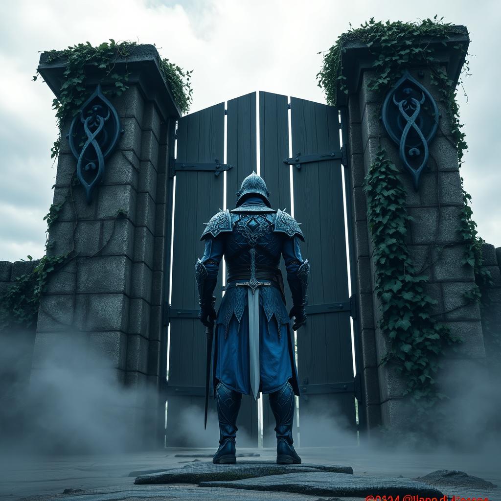 The Brave Blue-Clad Warrior at the Ancient Gate | Idyllic Ideas