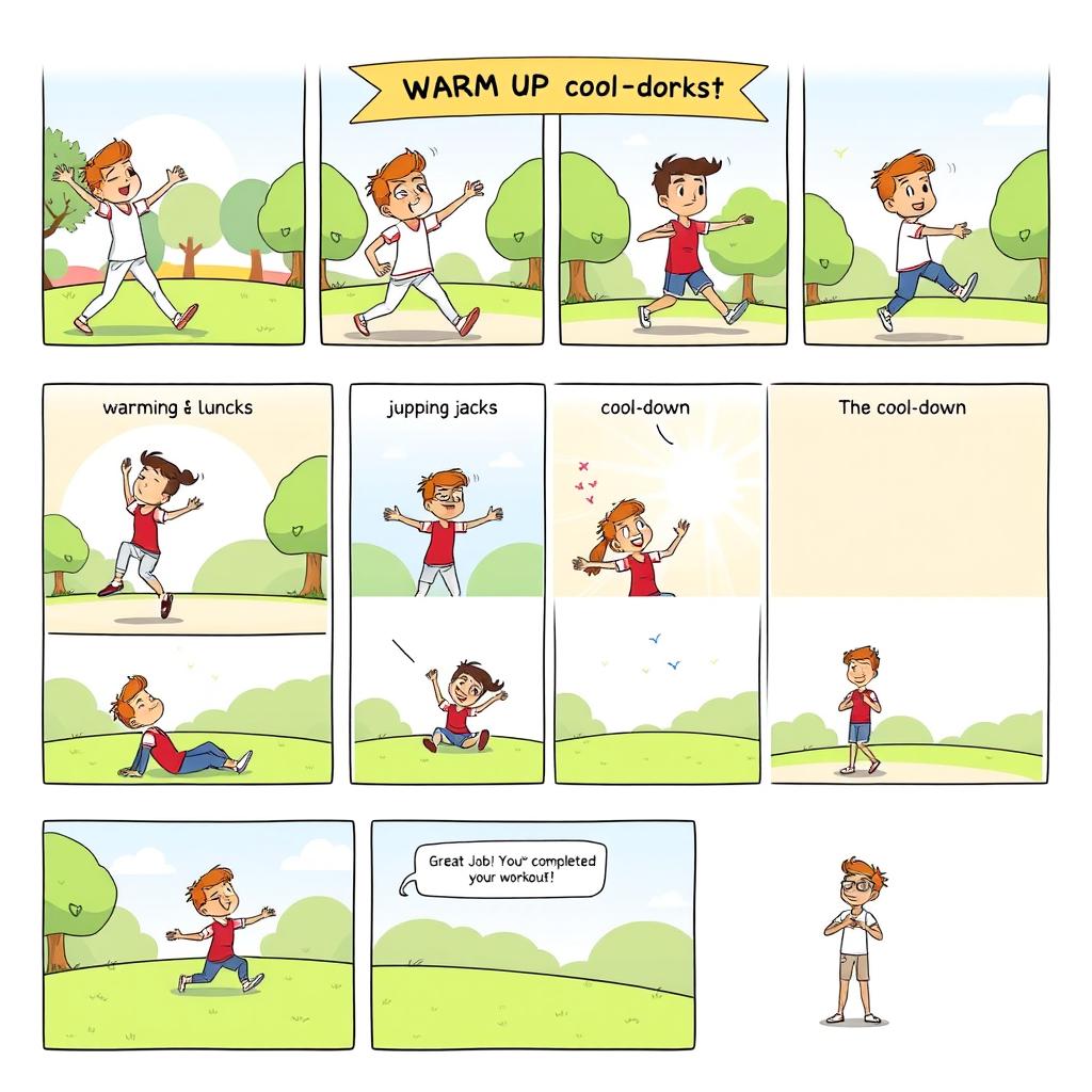 Comic Strip Fun: Warm-Up & Cool-Down Exercises