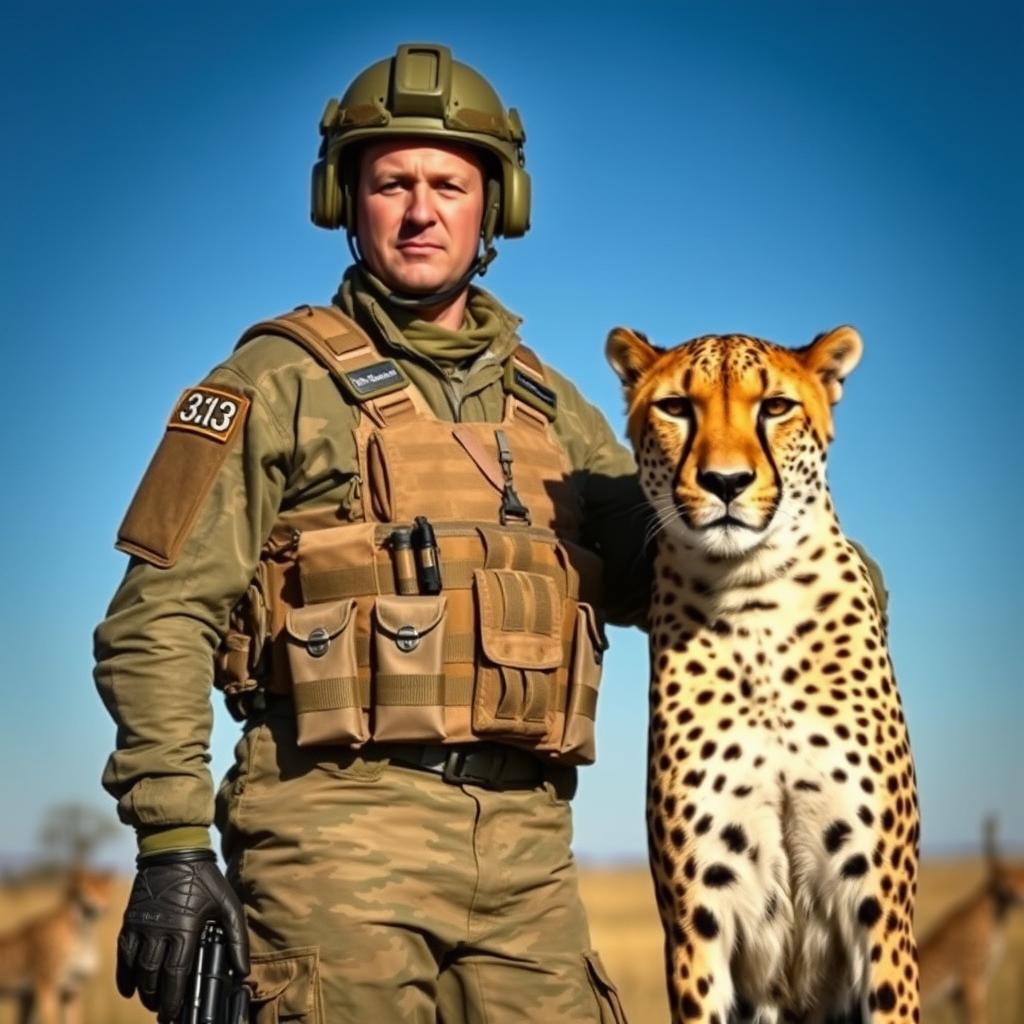Strength and Unity: Special Forces Soldiers with Cheetah | Idyllic