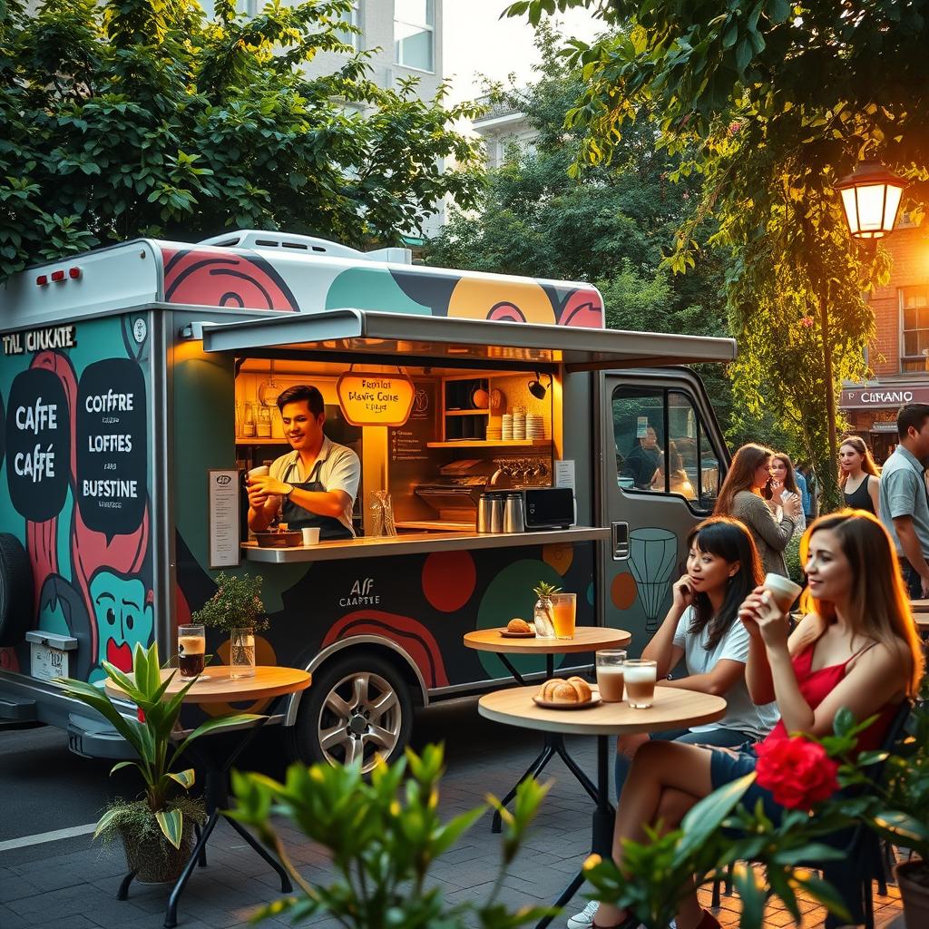 Experience Vibrant Delights at a Mobile Café: A Visual Journey