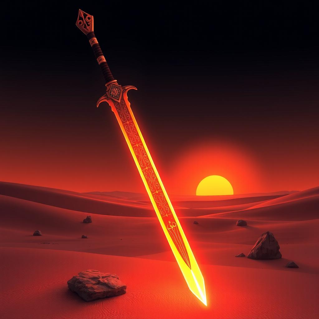 Stunning Artistic Representation of the Setting Sun Sword from Kenshi