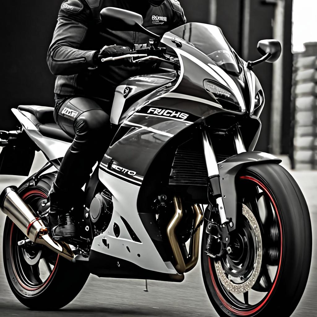 Sleek Black & Silver YZF-R6 Motorcycle in Urban Setting | Idyllic