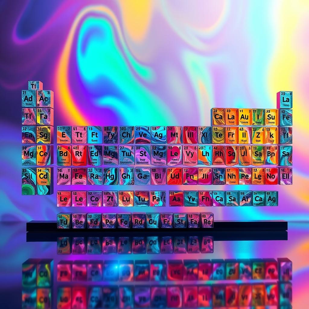 Stunning Artistic Periodic Table of Elements with Holographic Effects