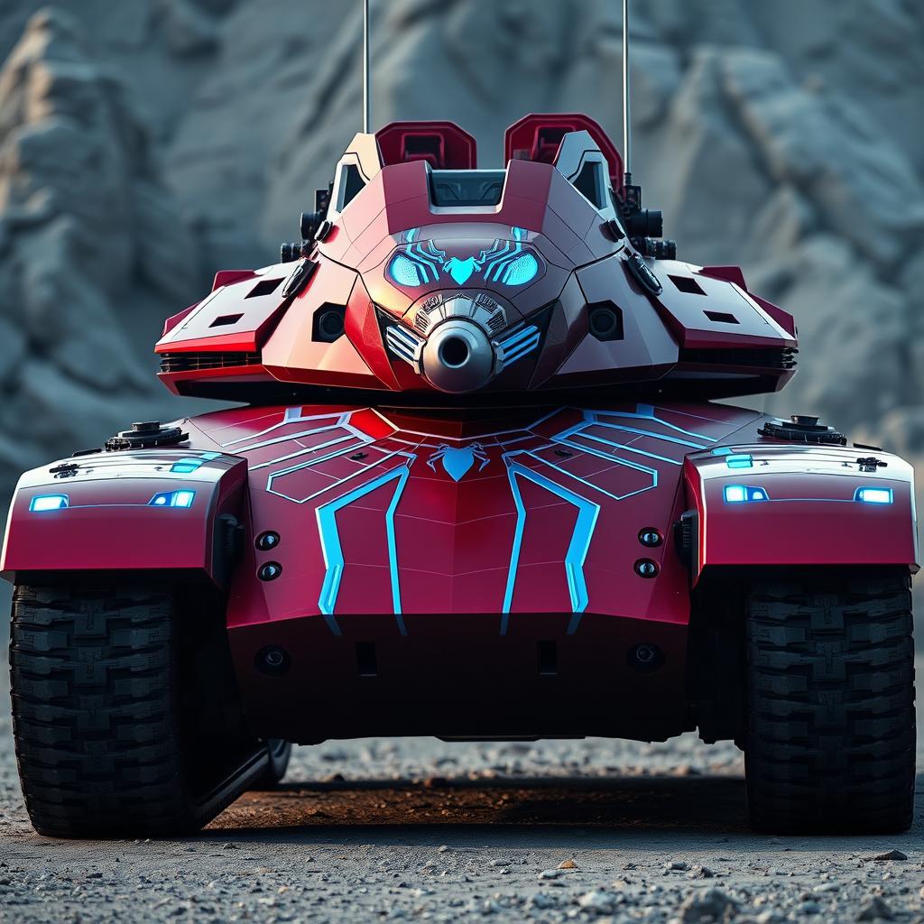 Futuristic Spider-Man Inspired Battle Tank: 4K Concept Art