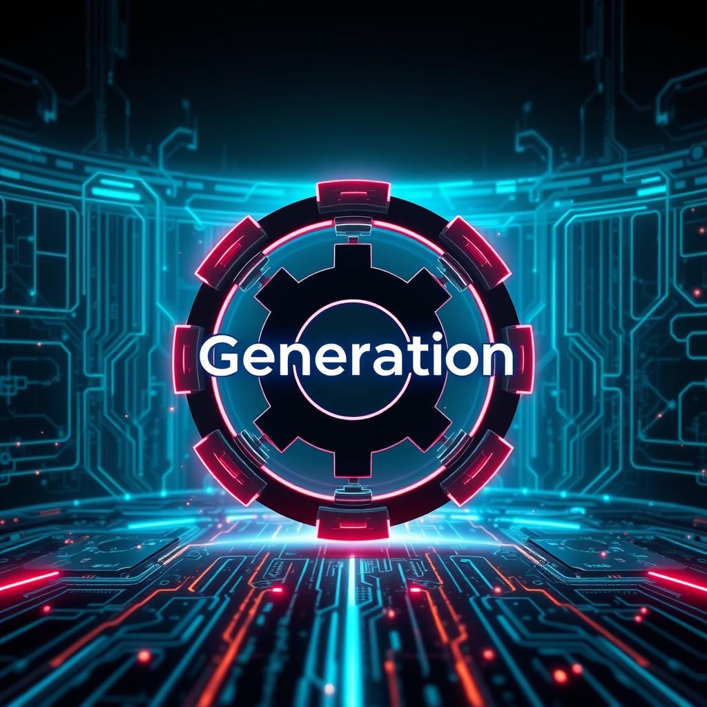 Futuristic Symbol of Generation in a High-Tech Landscape