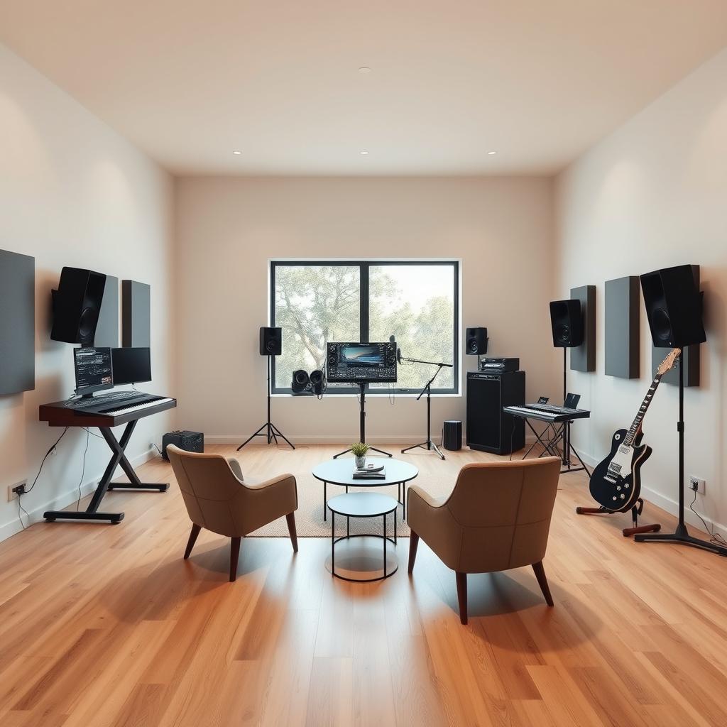 Minimalist Music Studio Design for YouTube Success