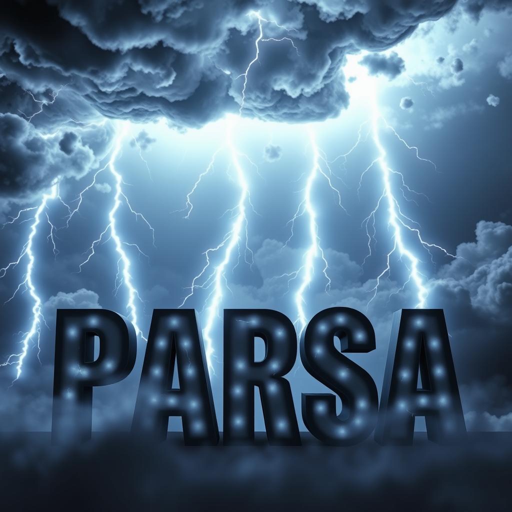 Dramatic Typography: 'Parsa' in a Stormy Scene