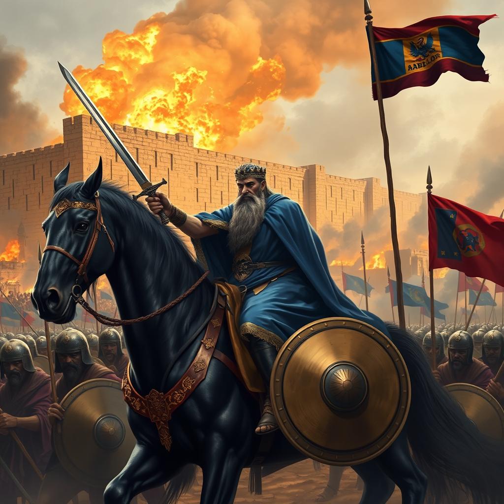 Epic Battle Scene of a Royal King at Nineveh