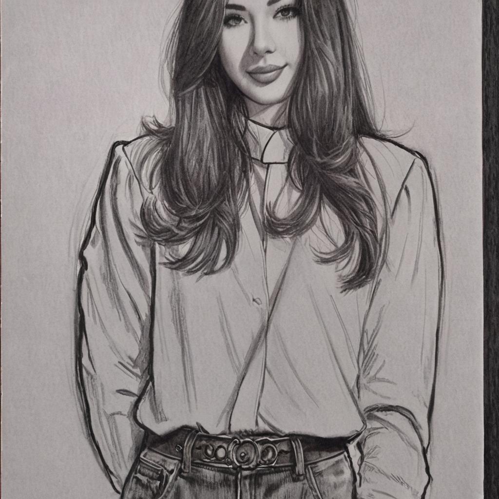 Realistic Pencil Sketch of a Stylish Figure | Idyllic AI Art