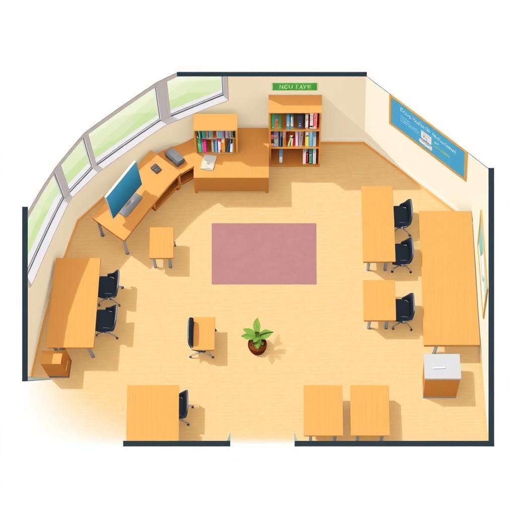 Interactive Classroom Floor Plan: U-Shape Layout for Collaborative Learning