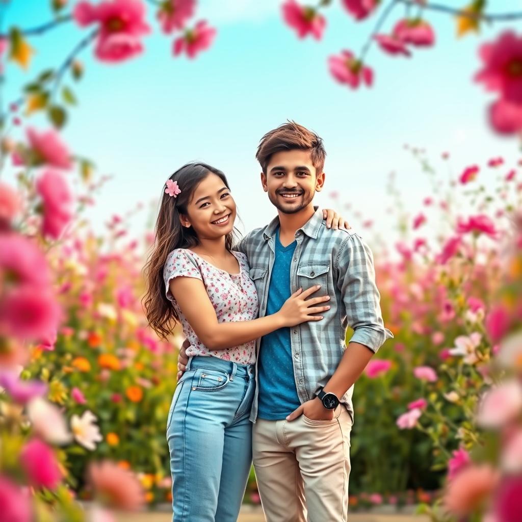 Romantic Heart-Shaped Scene of Love and Affection