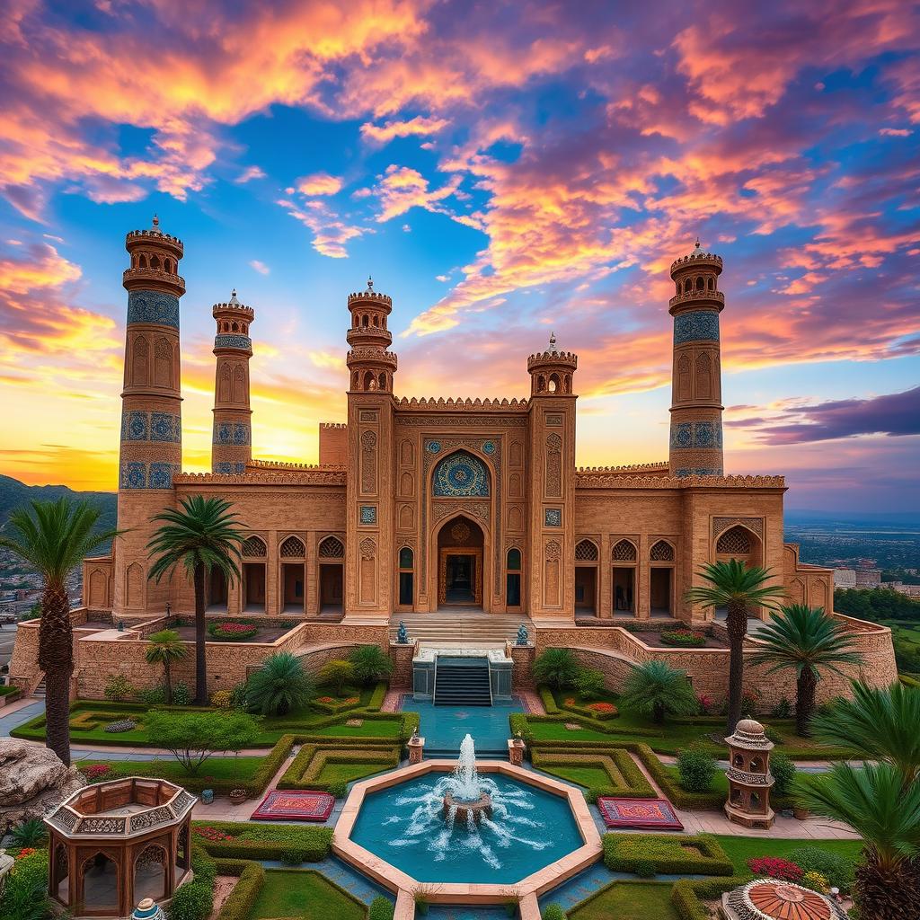 Explore an Ancient Persian Castle: Minarets, Gardens & Sunsets