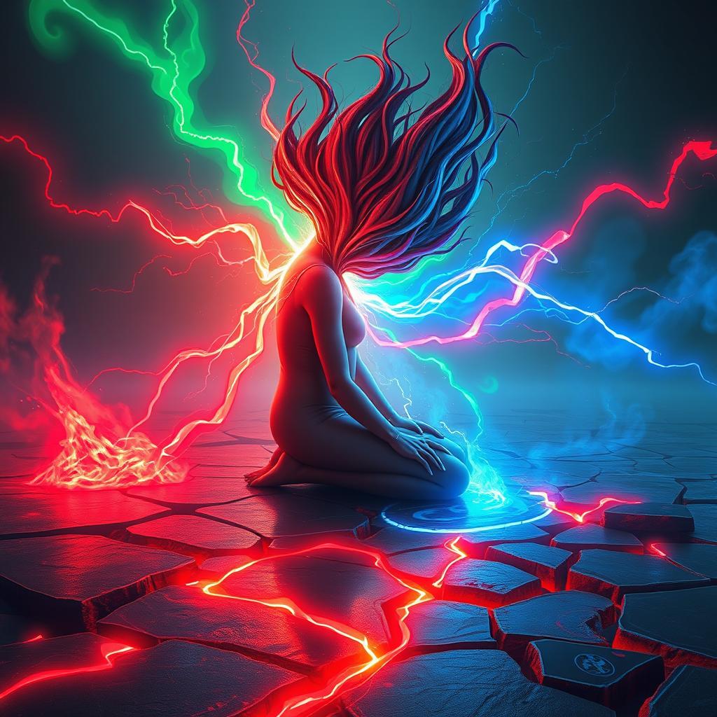 Futuristic Fantasy Digital Art: Emotions Manifested in Neon
