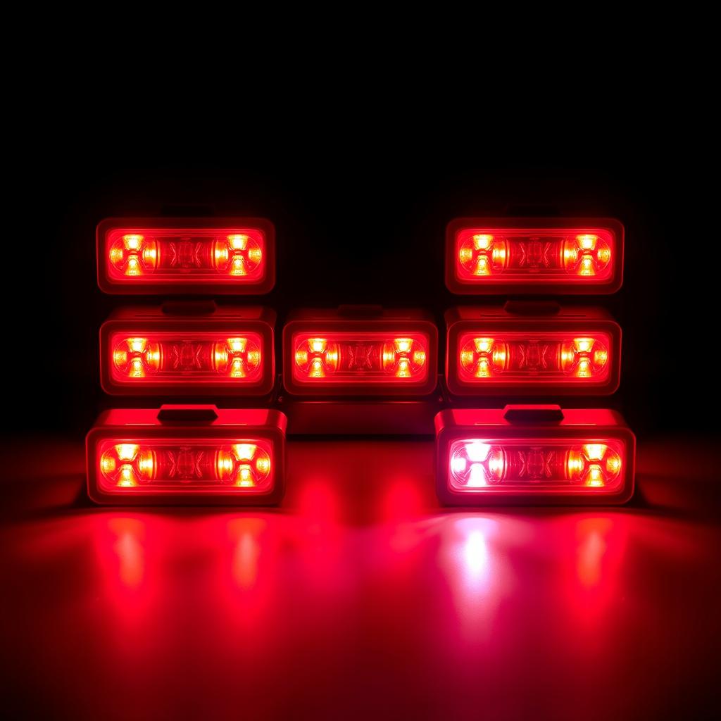 Symmetrical Emergency Lights: A Vibrant Visual Composition