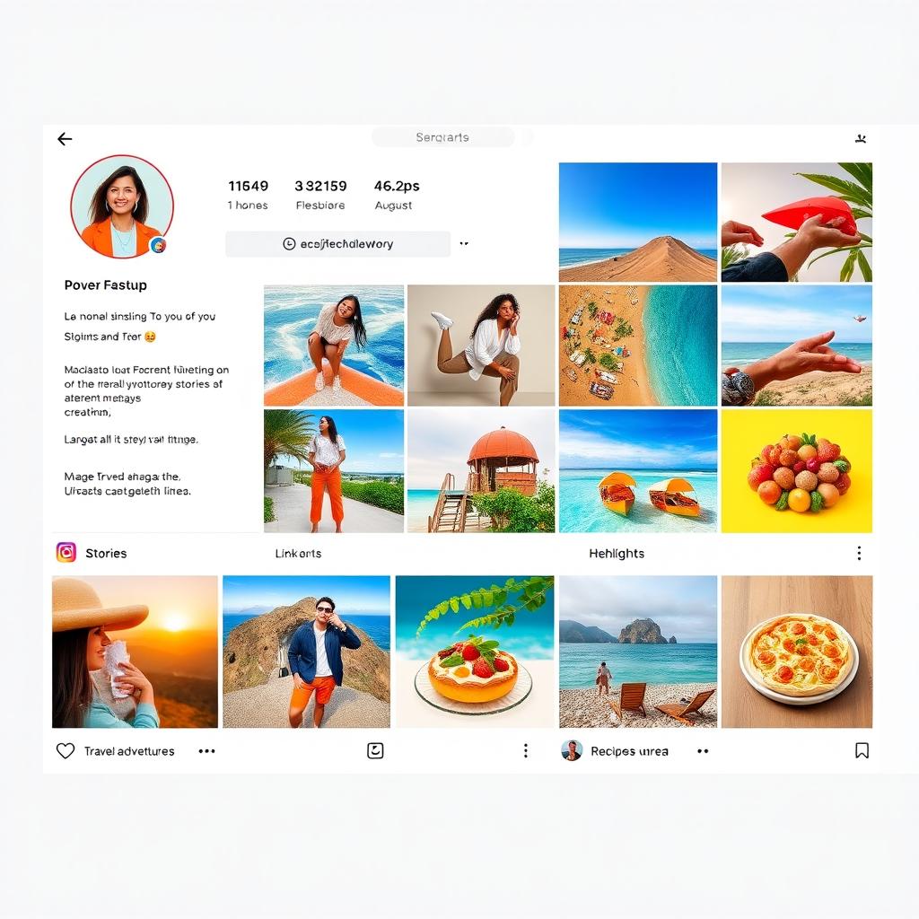 Stunning Instagram Profile Layout: Aesthetic Fashion, Travel & Food