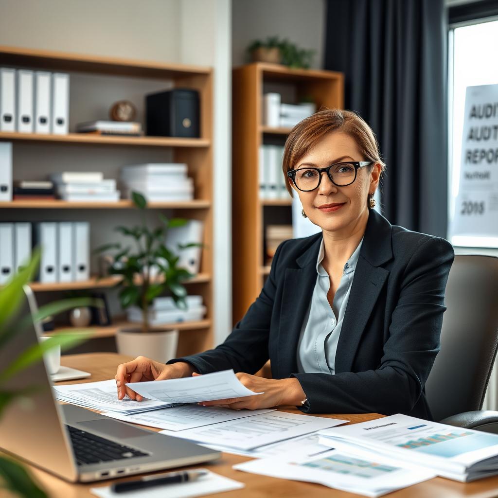 Professional Bookkeeping in a Modern Office Setting