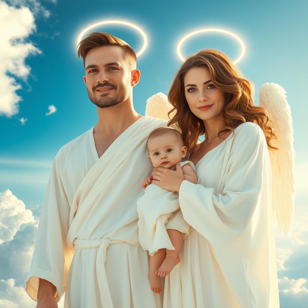 Heavenly Family Portrait: Angels in the Sky