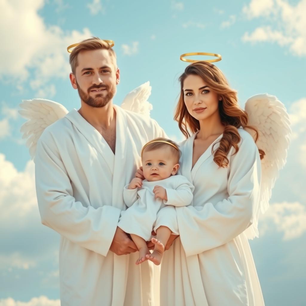 Heavenly Family Portrait: A Serene Angelic Scene